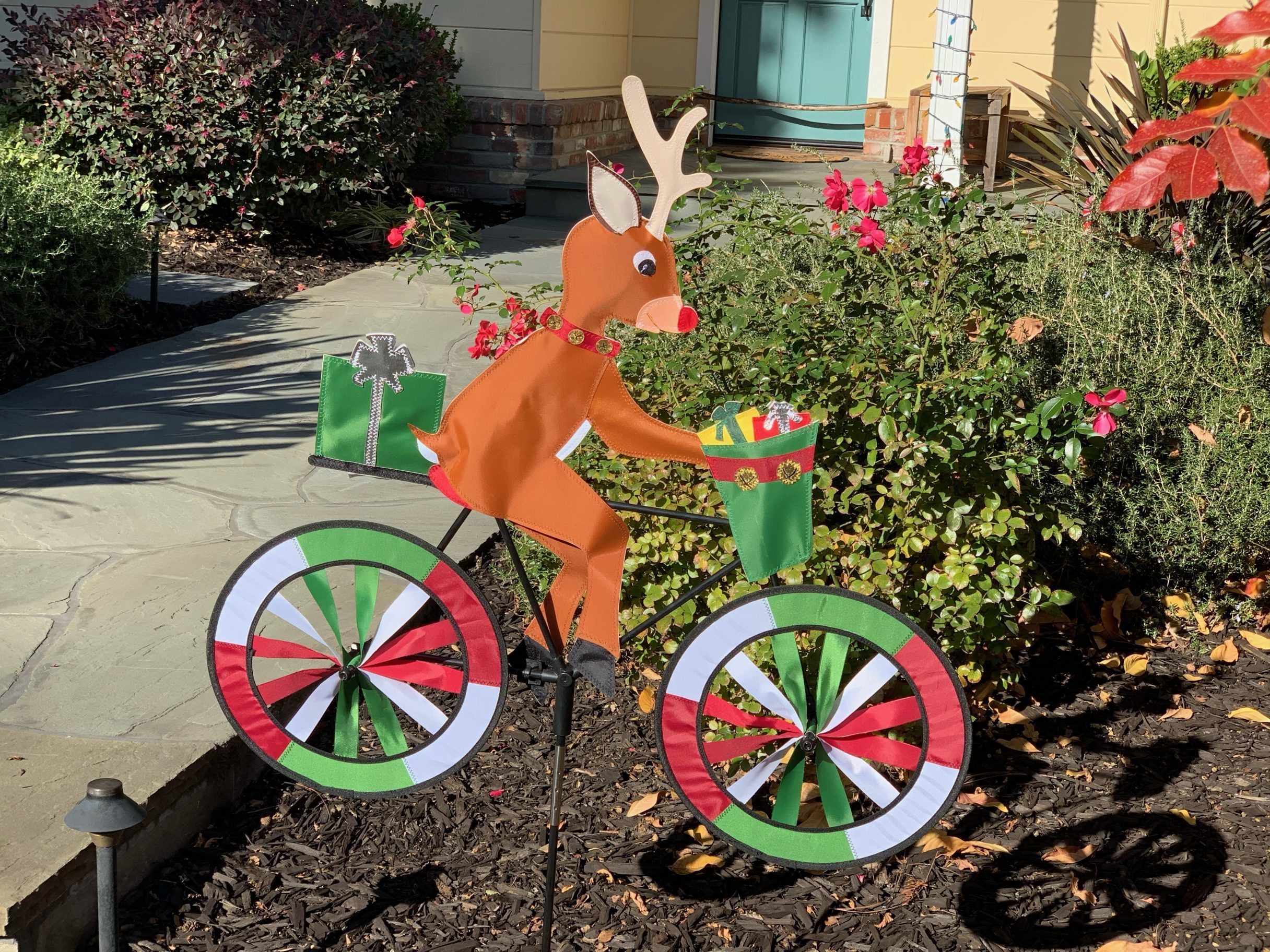 Spotted: Jaunty Rudolph the red-nosed reindeer on a bike - InMenlo