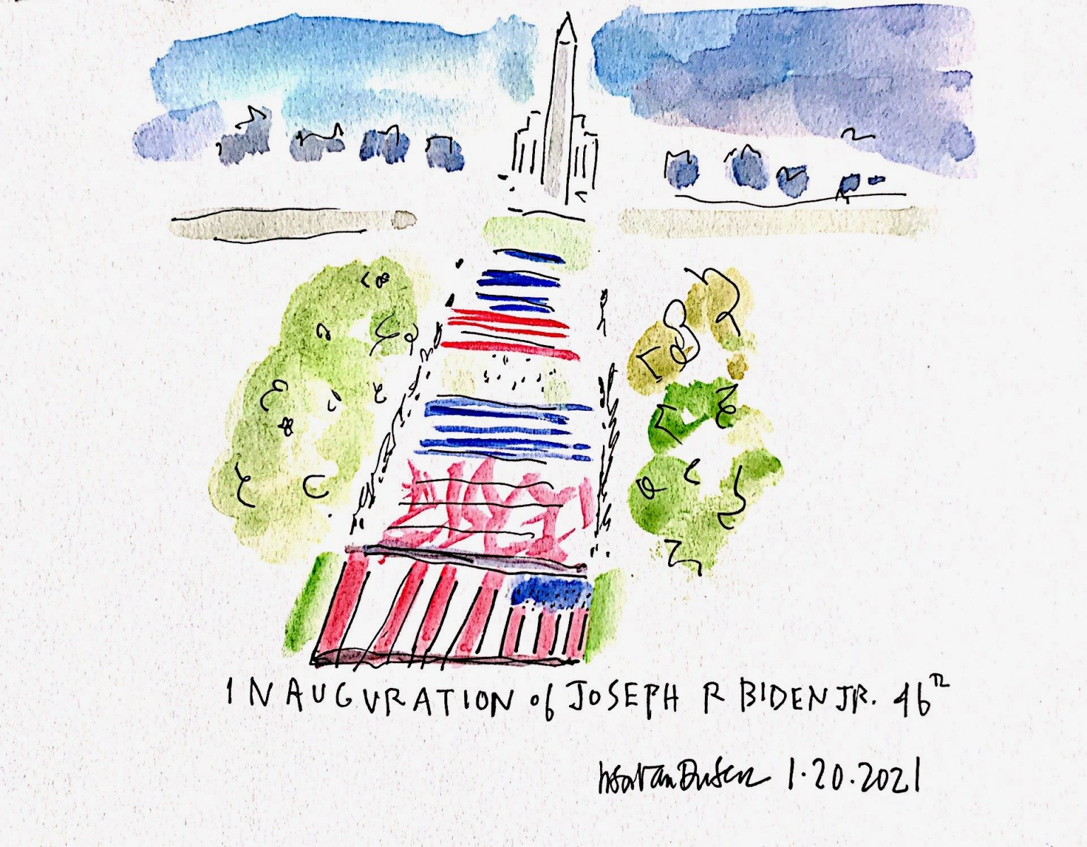 Drawings inspired by the inauguration of President Joe Biden - InMenlo