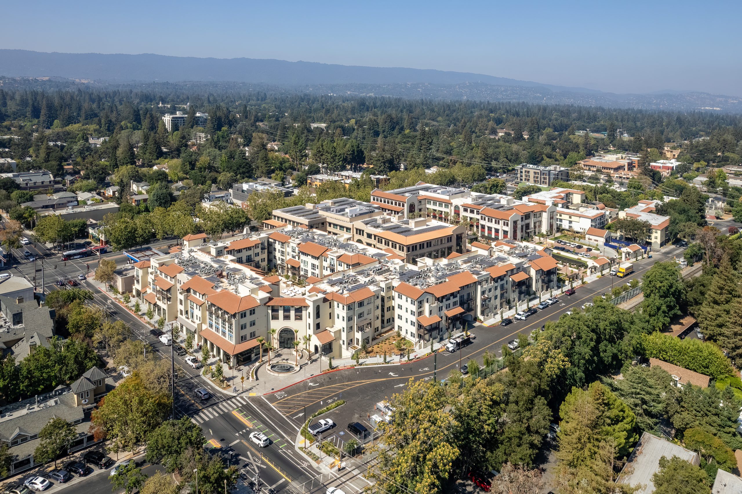 Bird's eye view of Springline development in Menlo Park - InMenlo