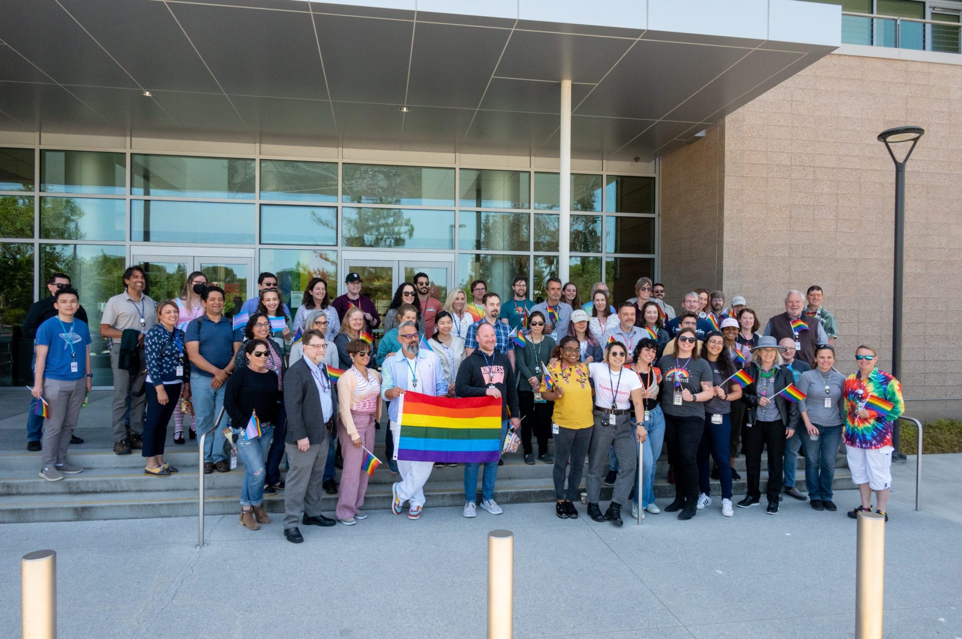 Pride flag raised at SLAC National Accelerator Laboratory in Menlo Park ...