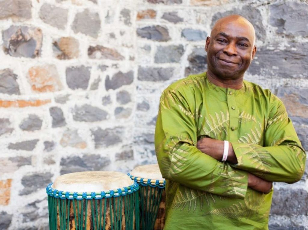 Onye Onyemaechi plays African drums on November 19 - InMenlo