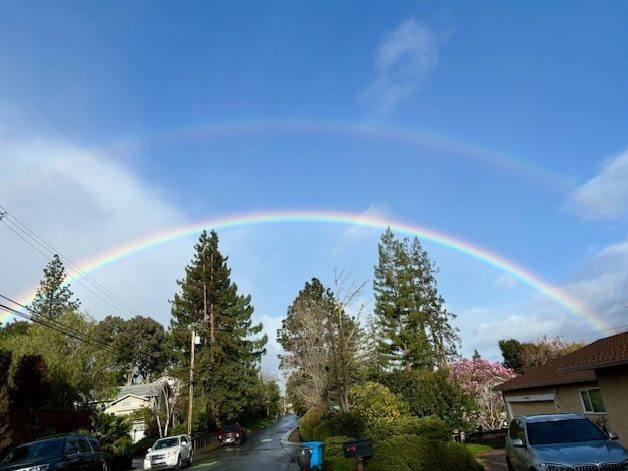 Mix of rain and sunshine produces double rainbow - InMenlo