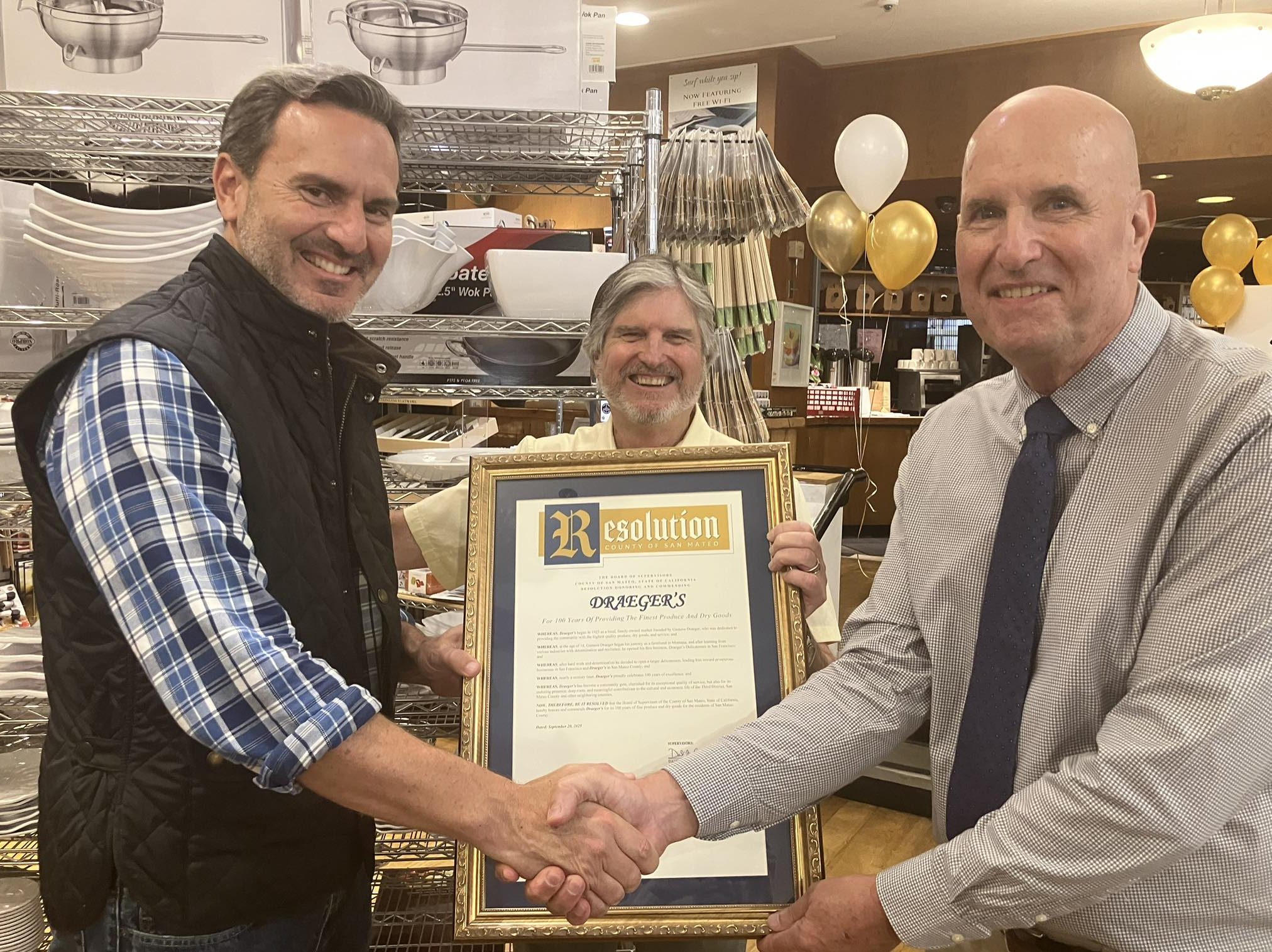 Spotted: SMC Supervisor Ray Mueller honoring Draeger's on its 100th ...